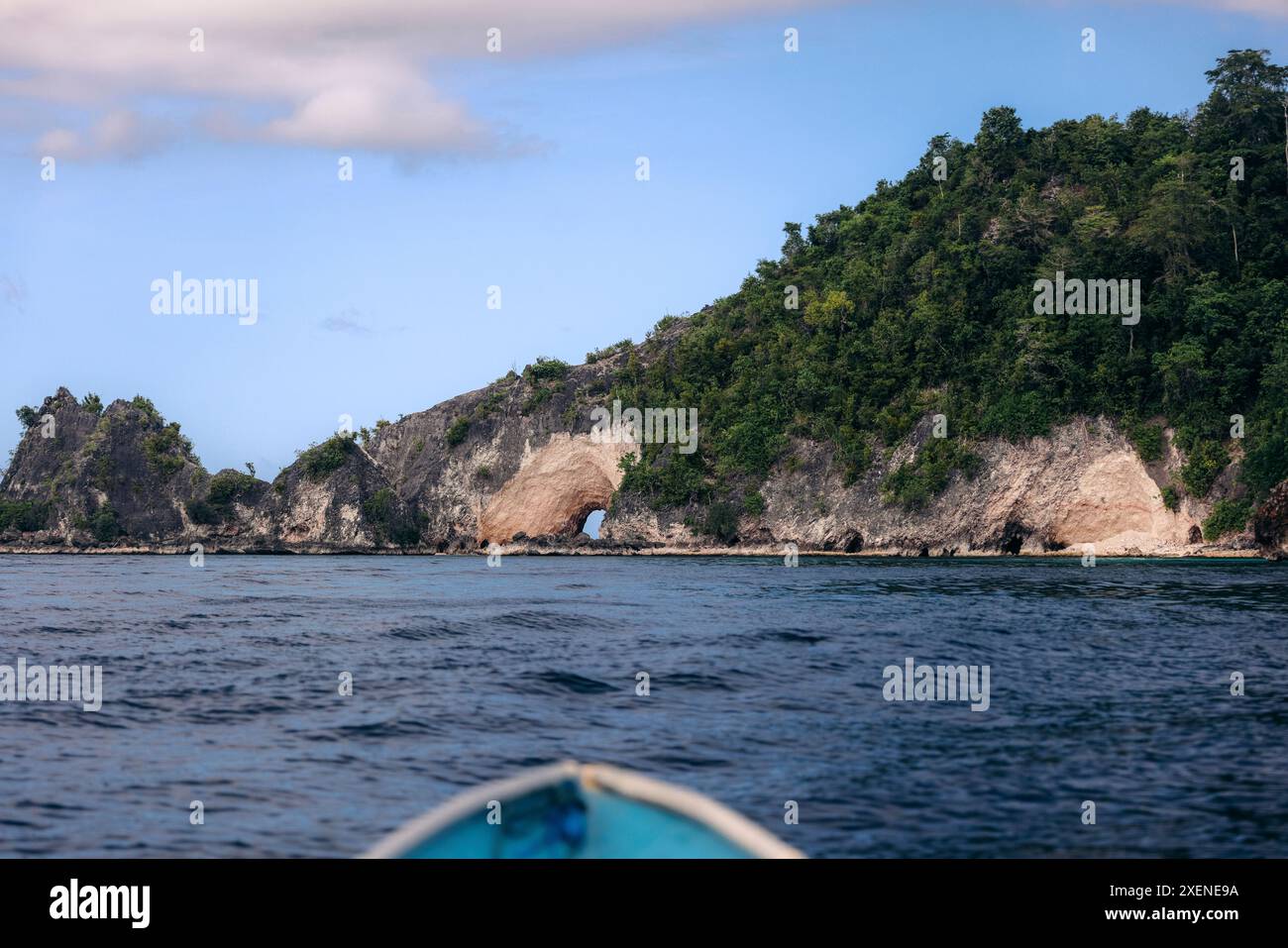 Boating along the beautiful coastline of Central Sulawesi, Indonesia ...