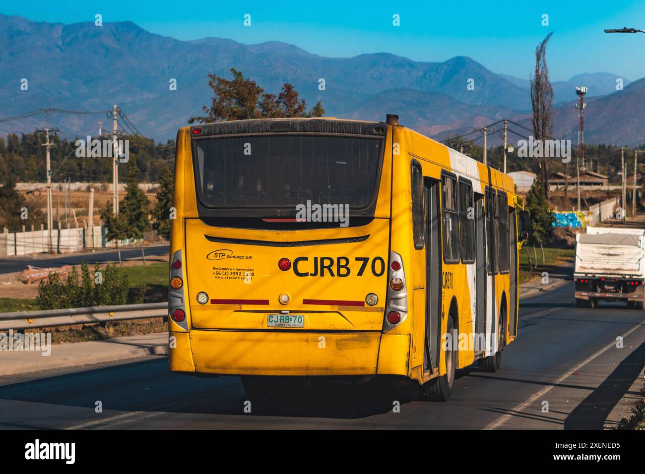 Santiago, Chile - April 04 2023: A public transport Transantiago, or ...