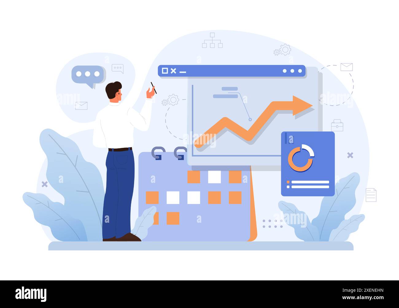 Business processes optimization. Productive employee analyzing ...
