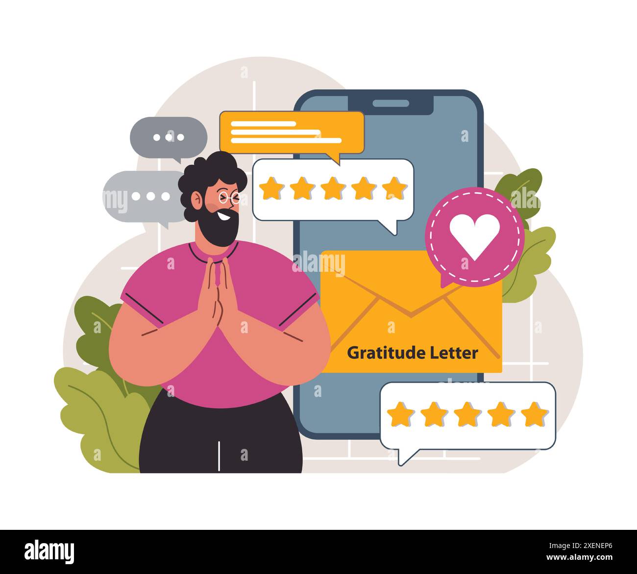 Heartfelt message of gratitude Cut Out Stock Images & Pictures - Alamy