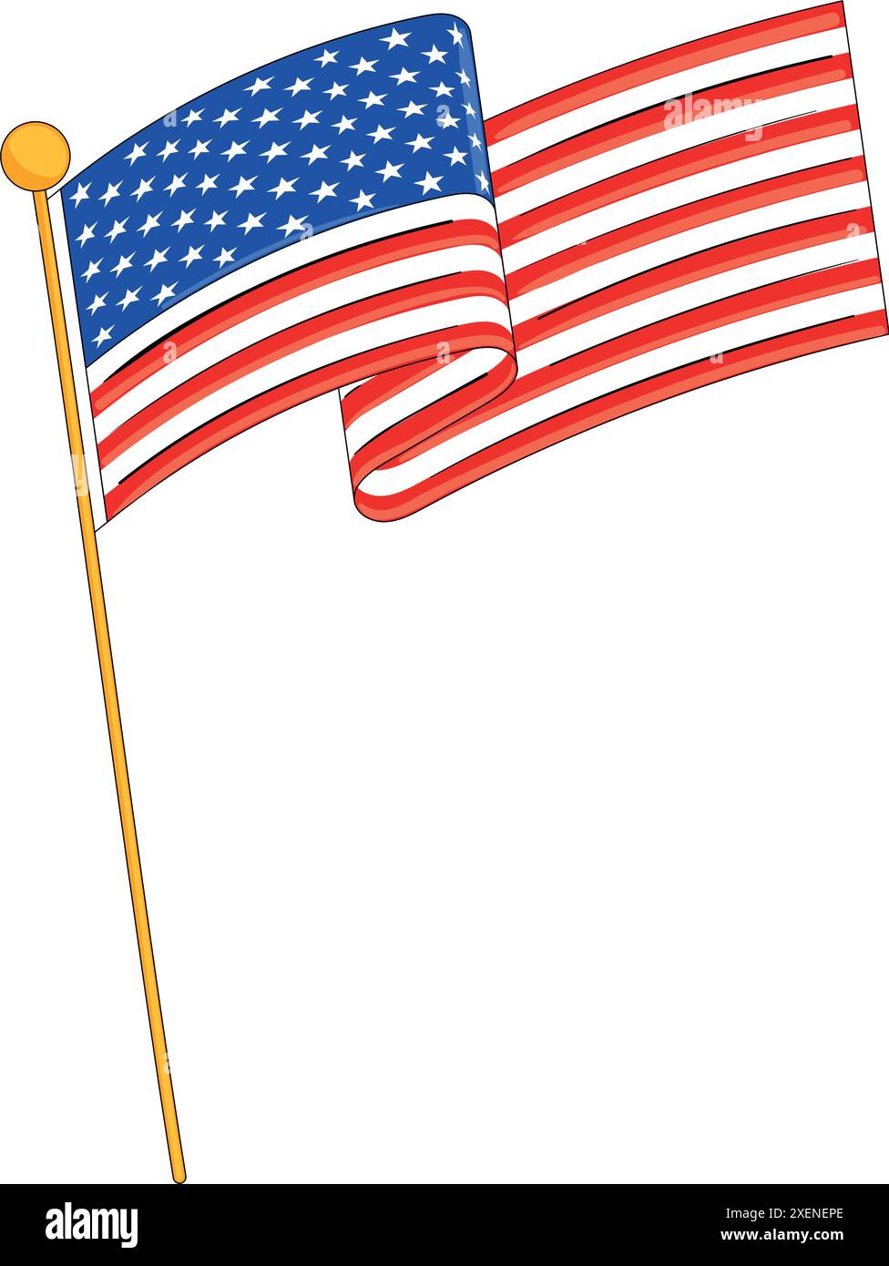 Waving flag sketch of United States Vector illustration Stock Vector ...