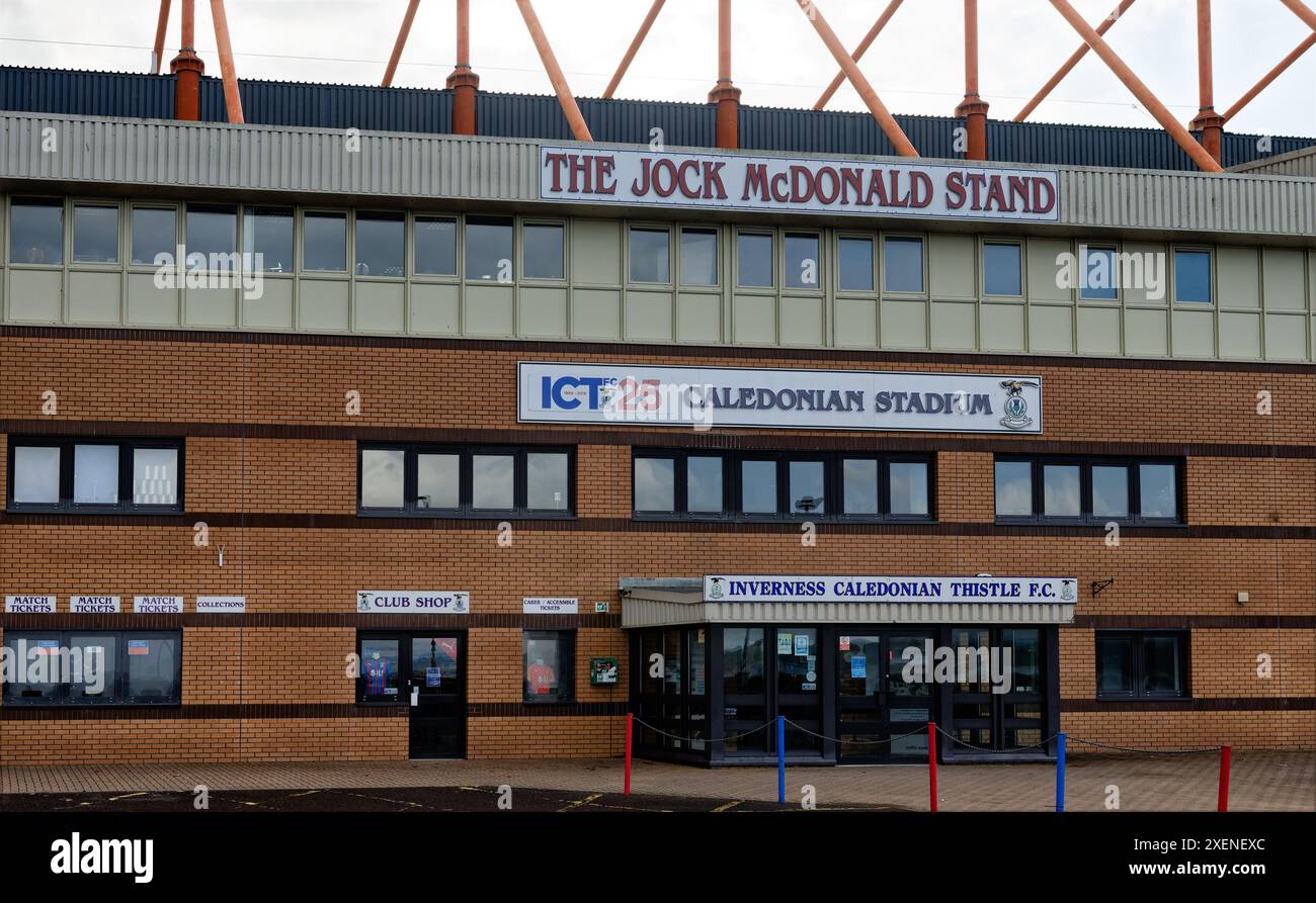 Entrance to the Jock McDonald stand at The Caledonian Stadium, home of ...