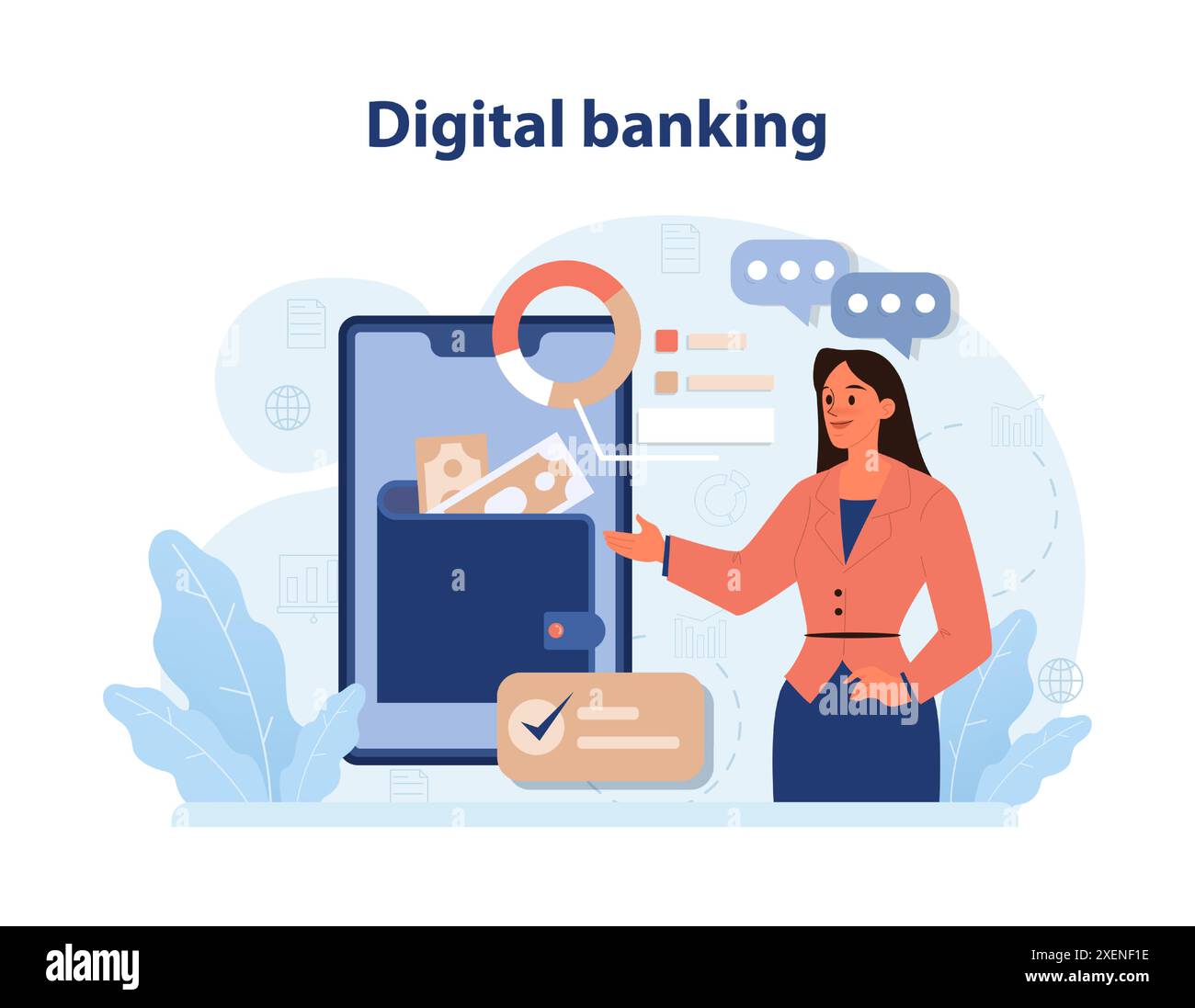 DeFi, decentralized finance. Digital banking and e-wallet. Smart ...