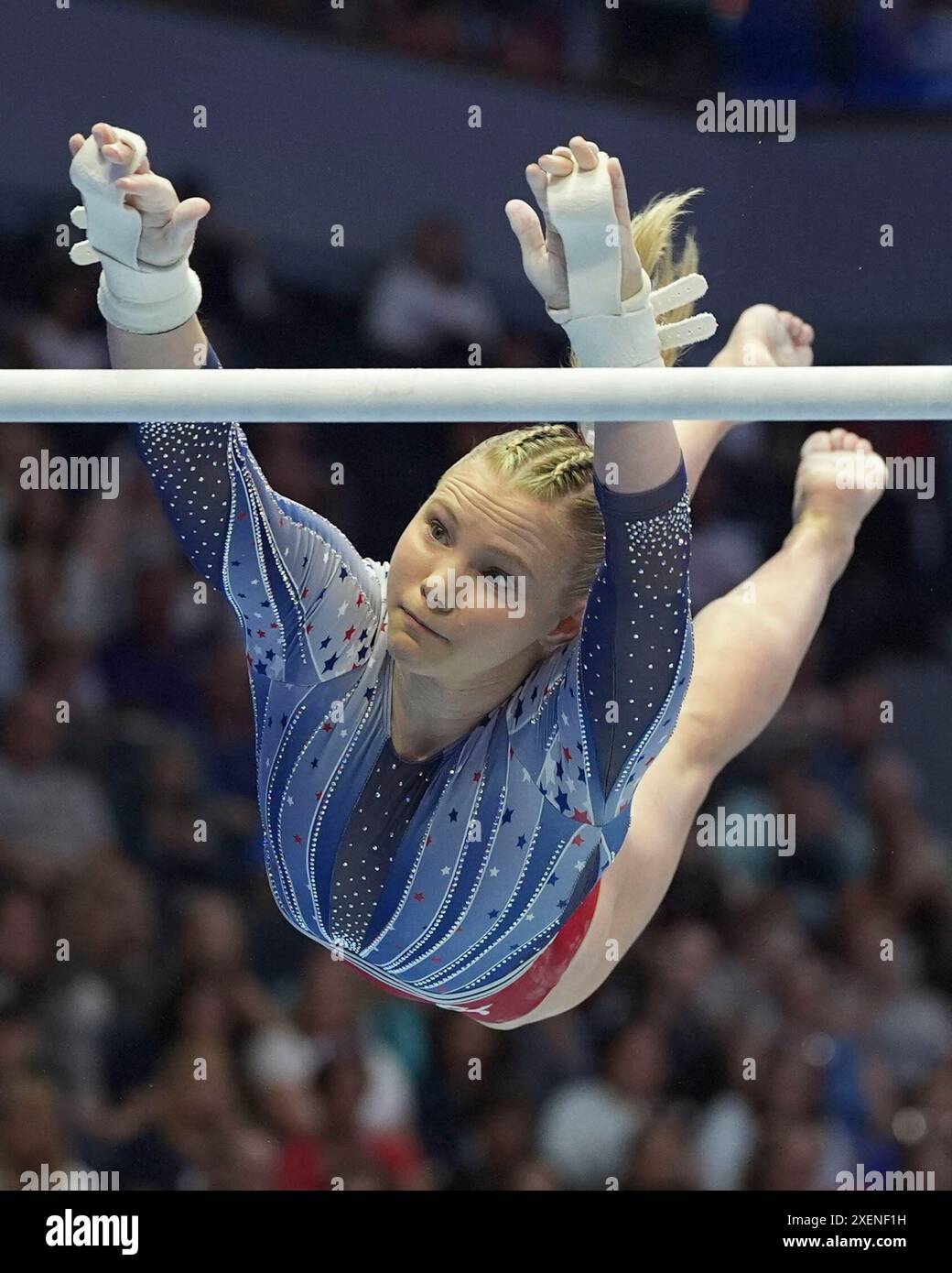 Jade Carey competes on the uneven bars at the United States Gymnastics ...