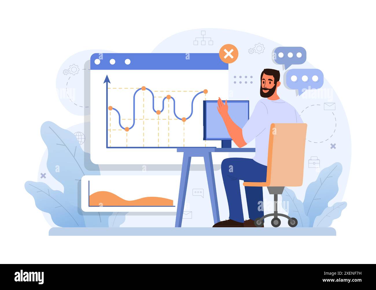 Business processes optimization. Productive employee analyzing ...