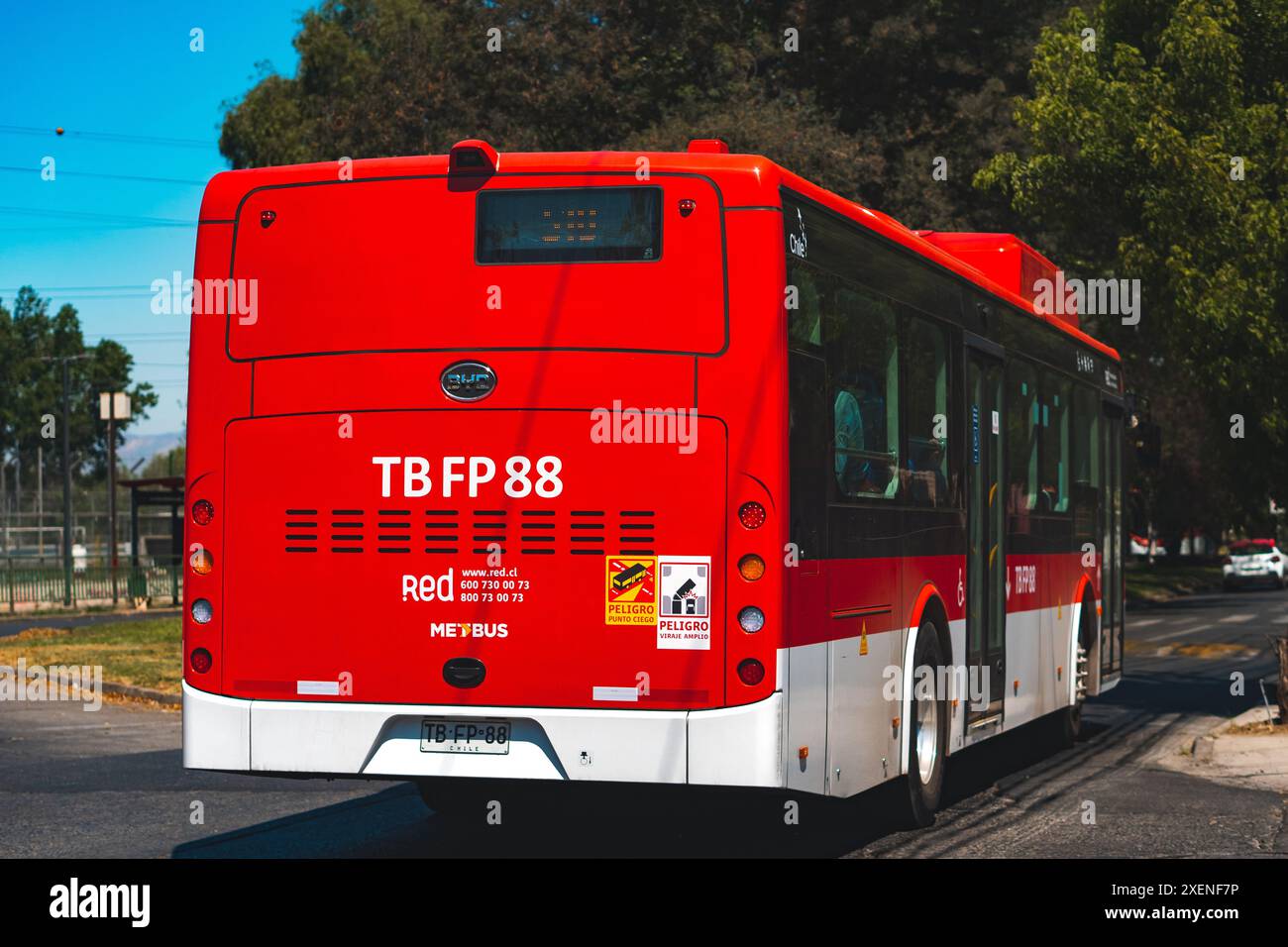Santiago, Chile - November 30 2023: A brand new electric public ...