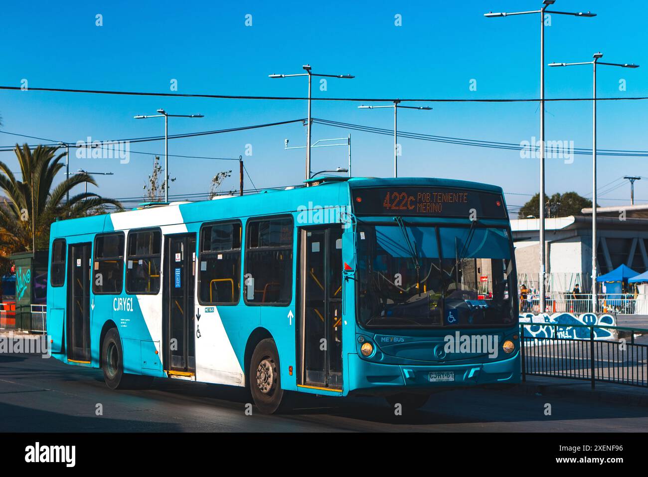 Santiago, Chile - December 16 2021: A public transport Transantiago, or ...