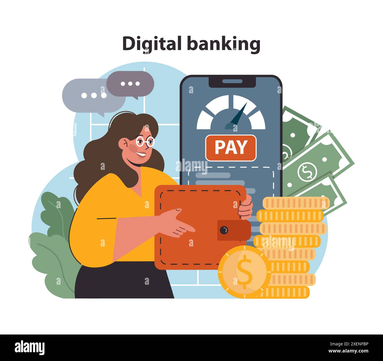 DeFi, decentralized finance. Digital banking and e-wallet. Smart ...