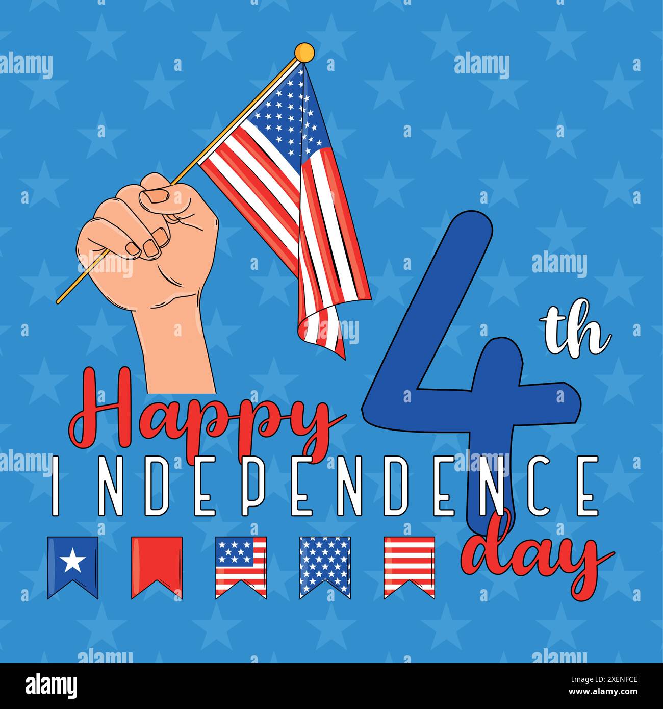 United States independence 4th of July card Vector illustration Stock ...