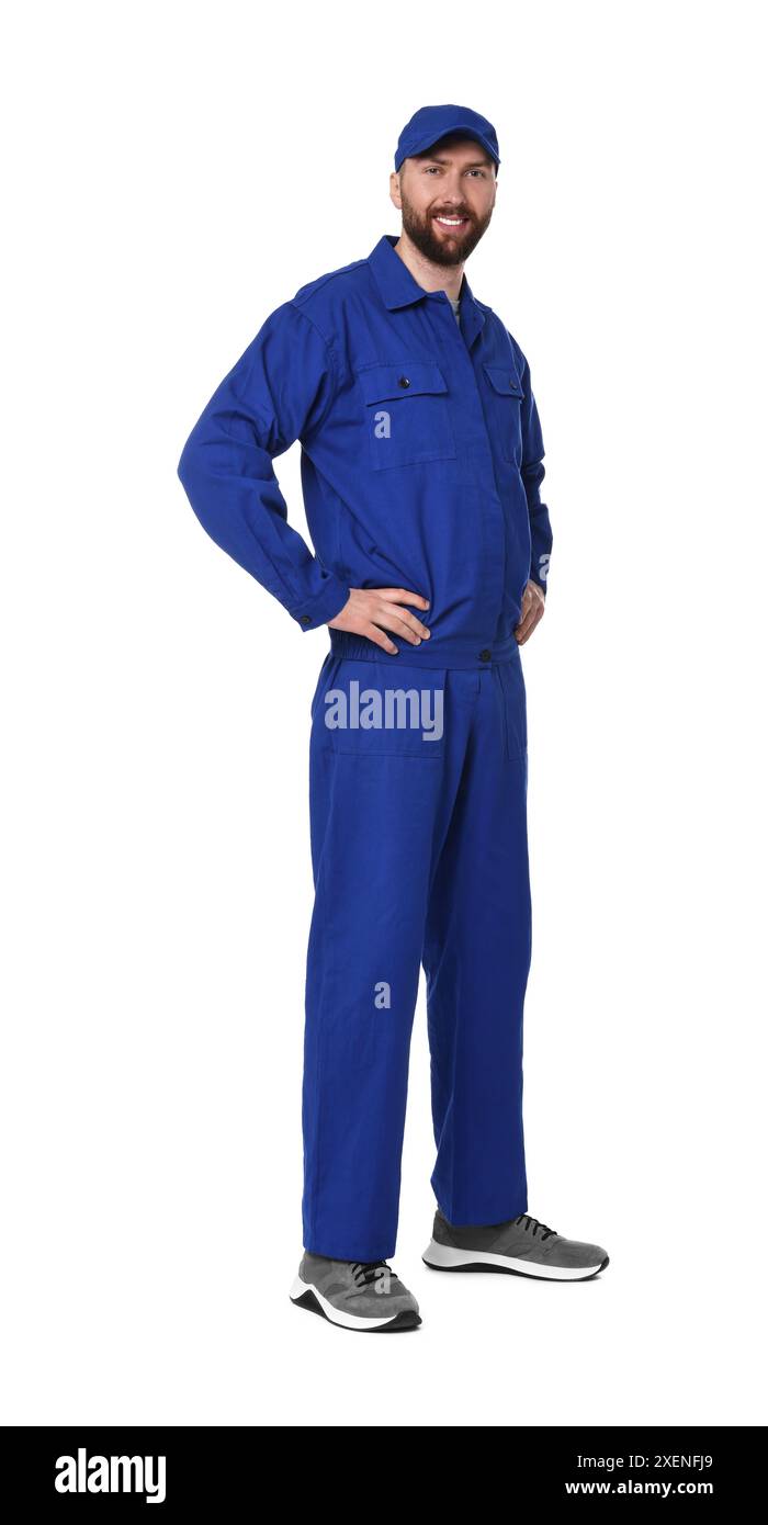 Professional auto mechanic wearing blue hi-res stock photography and ...