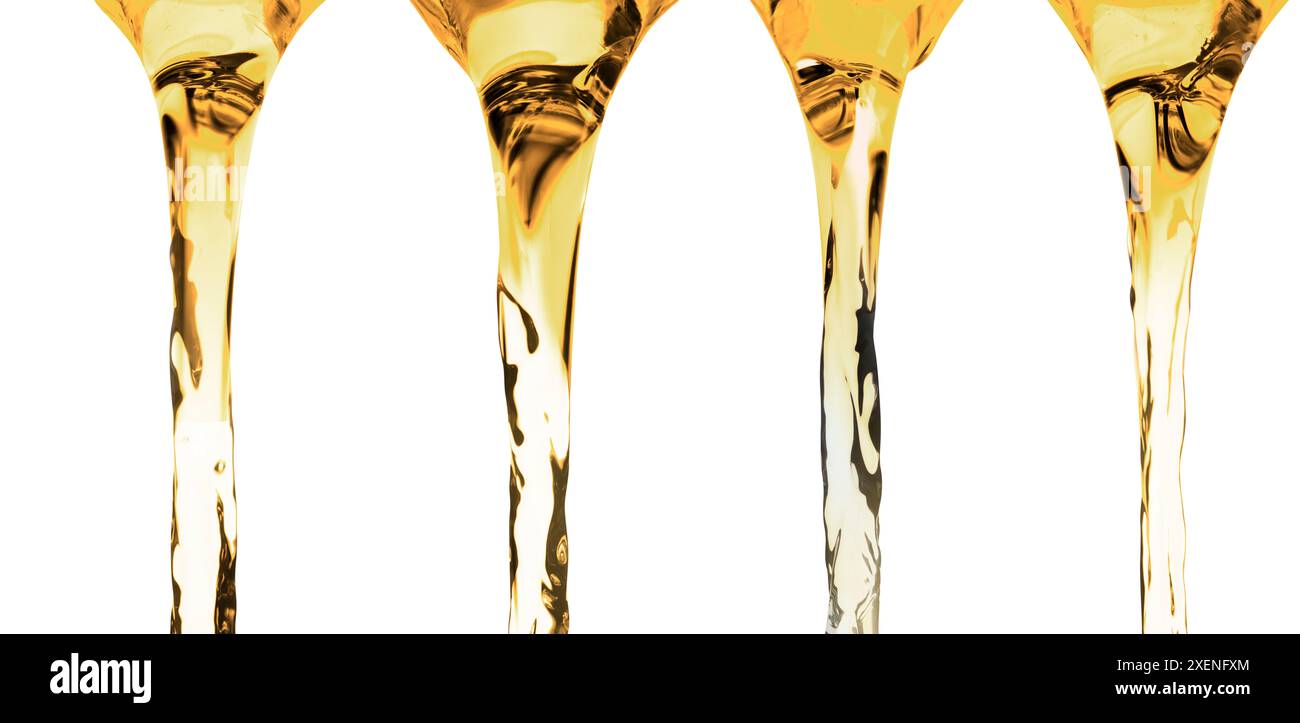 Cooking oil flows isolated on white, set Stock Photo - Alamy