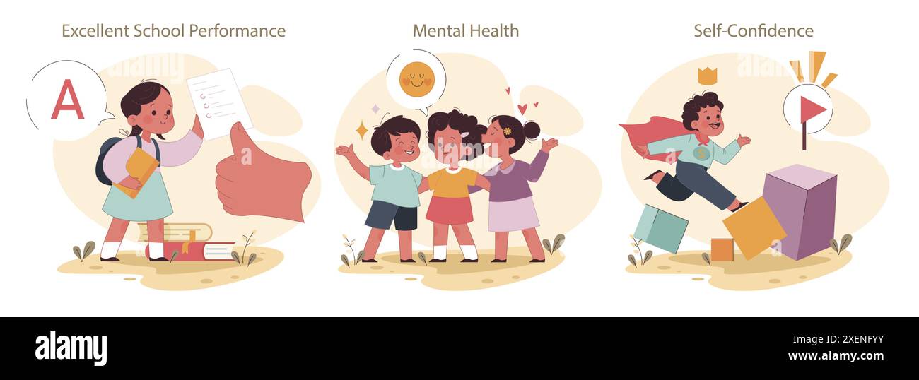 Engaged or committed fatherhood set. Childhood with father' involvement ...