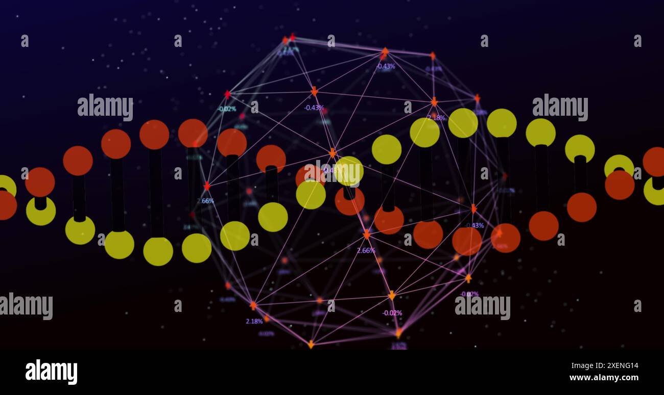 Dna structure spinning against network hi-res stock photography and images - Alamy