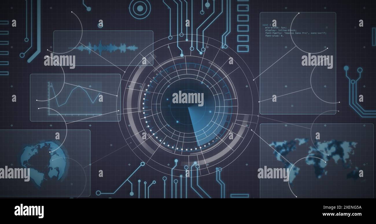 Scope scanning over world map hi-res stock photography and images - Alamy