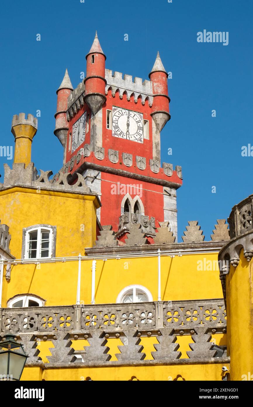 Sintra, Portugal. Pena Palace. The castle and monastery was built in ...