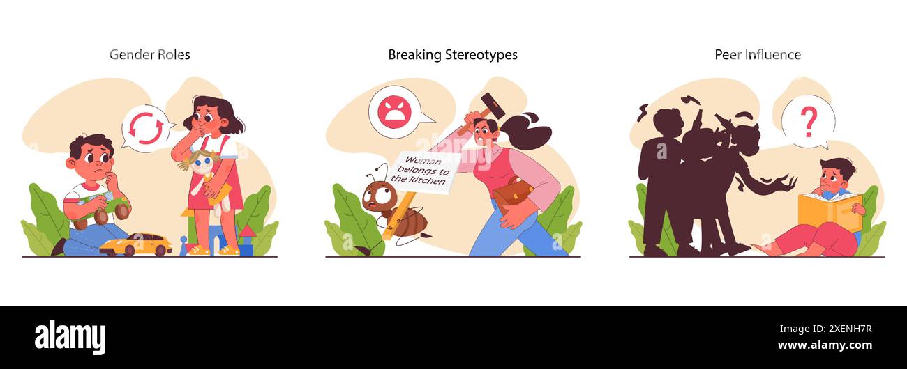 Socialization set. Communication skill development. People interacting ...