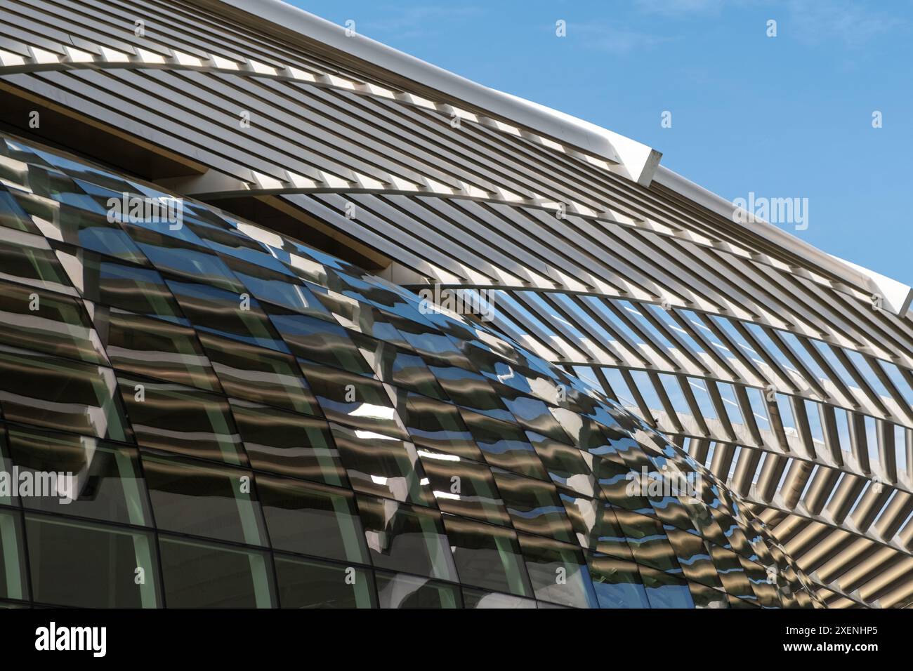 Steel canopy with glass facade, a part of modern building Stock Photo ...