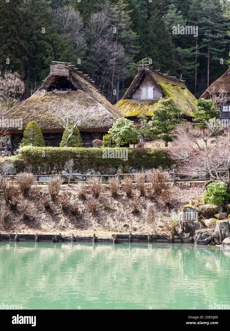Traditional thatched wooden huts in Takayama Japan. Traditional ...