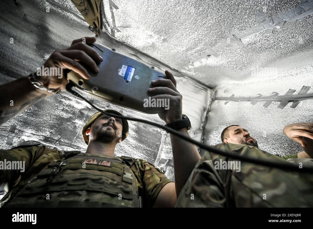 DONETSK REGION, UKRAINE - JUNE 13, 2024 - Combat work of an aerial ...