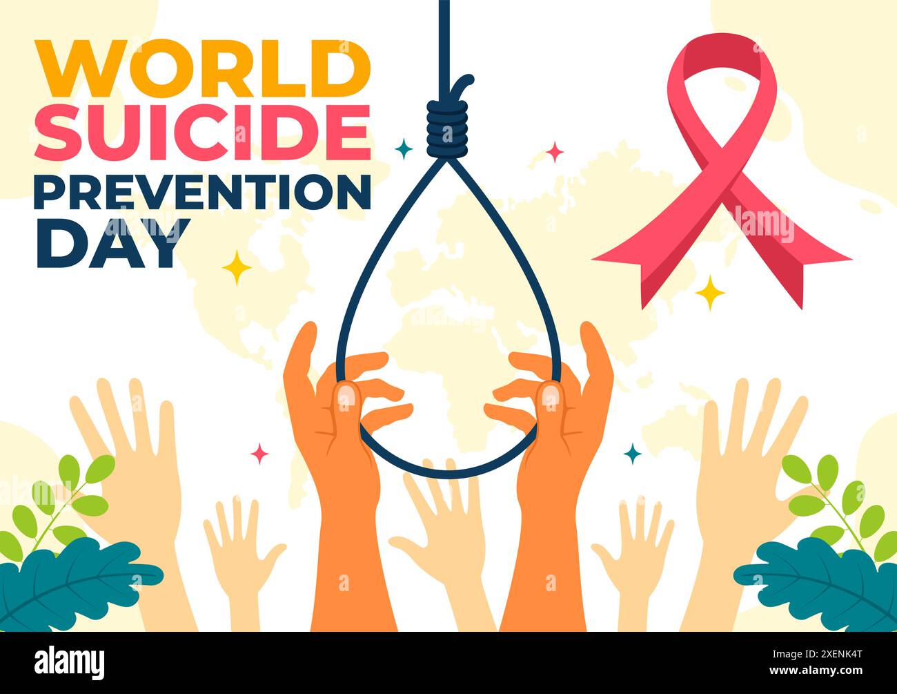 World Suicide Prevention Day Vector Illustration on September 10 with a ...