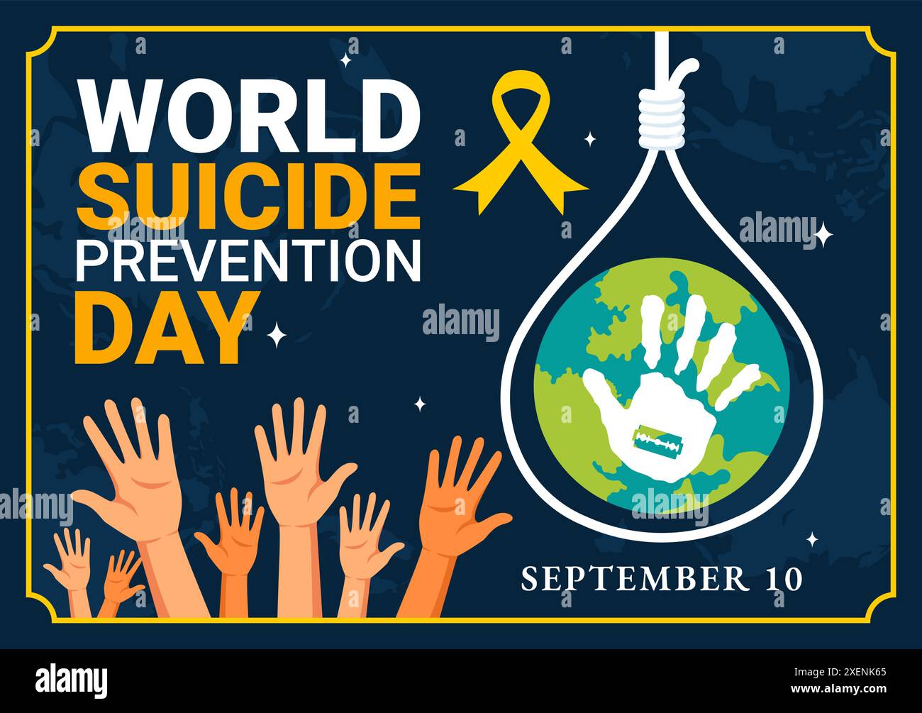 World Suicide Prevention Day Vector Illustration On September 10 With A