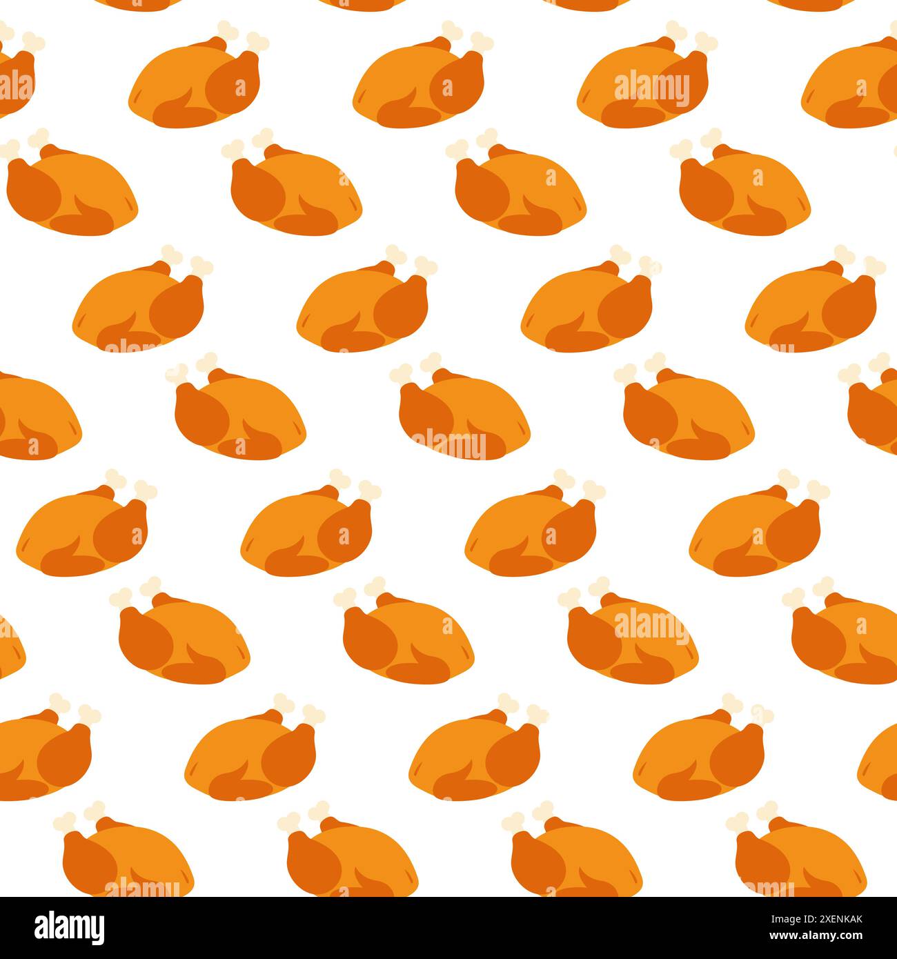 Roasted Turkey Seamless Pattern. Thanksgiving traditional food ...