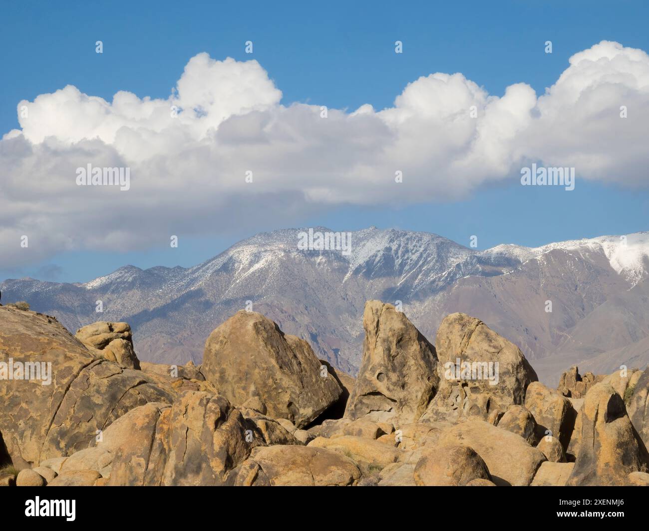 California, Alabama Hills. Weathered granite rock formations with the ...