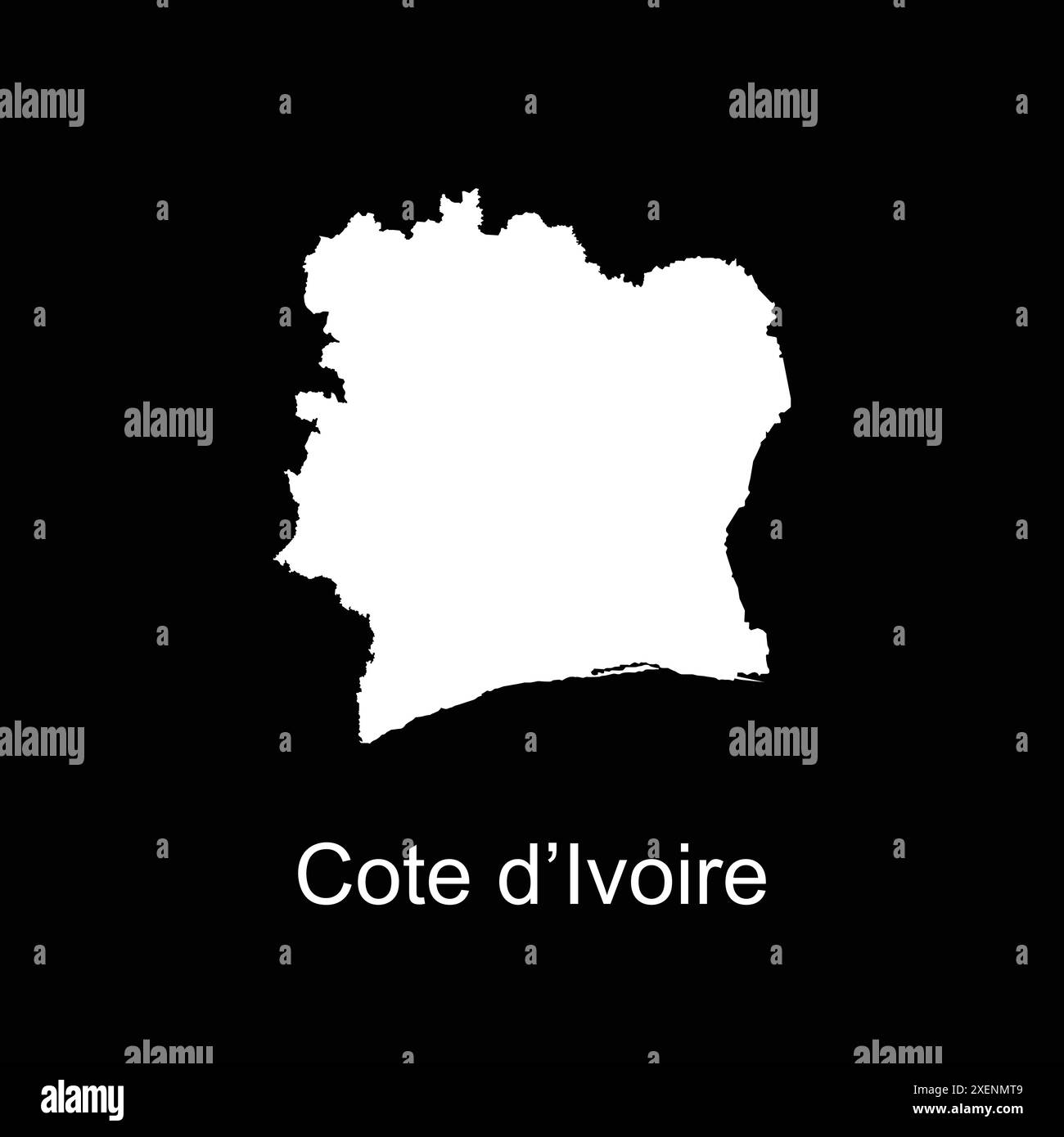 Ivory Coast Country Map Icon With Detailed Design Stock Vector Image