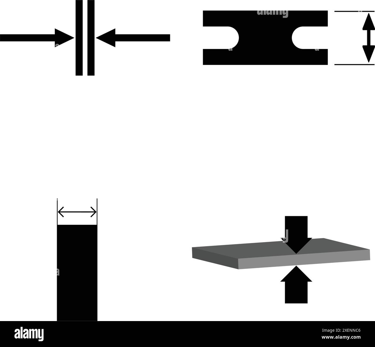 thickness icon, measuring thickness illustration design Stock Vector ...