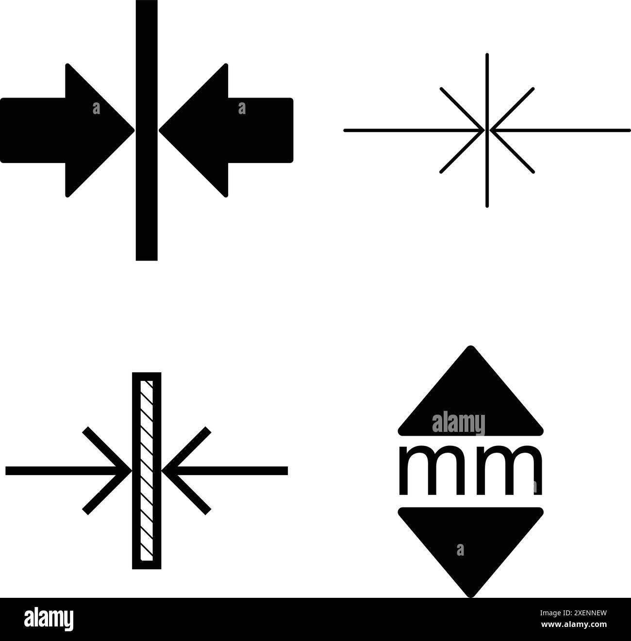 thickness icon, measuring thickness illustration design Stock Vector ...