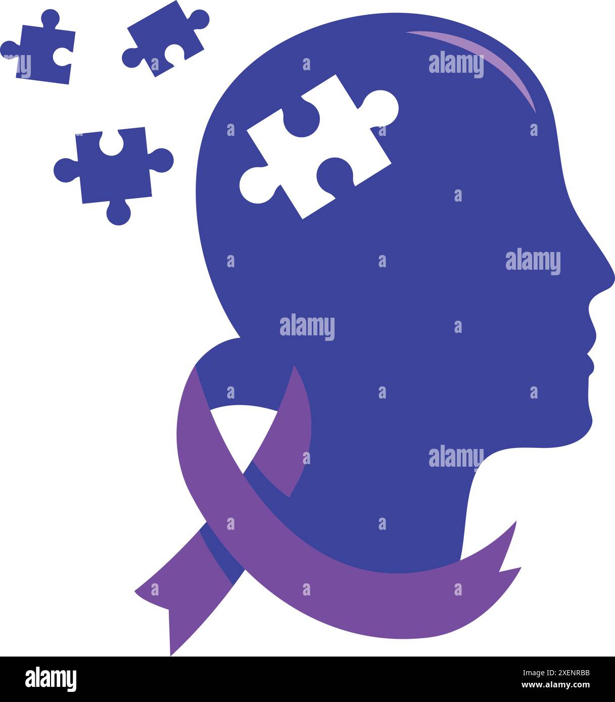 alzheimers disease purple head and puzzles Stock Vector Image & Art - Alamy