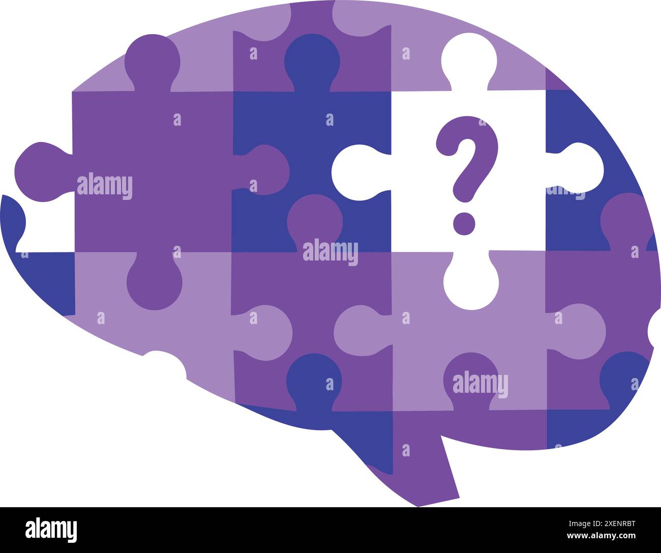 alzheimer purple human brain and puzzle piece Stock Vector Image & Art ...