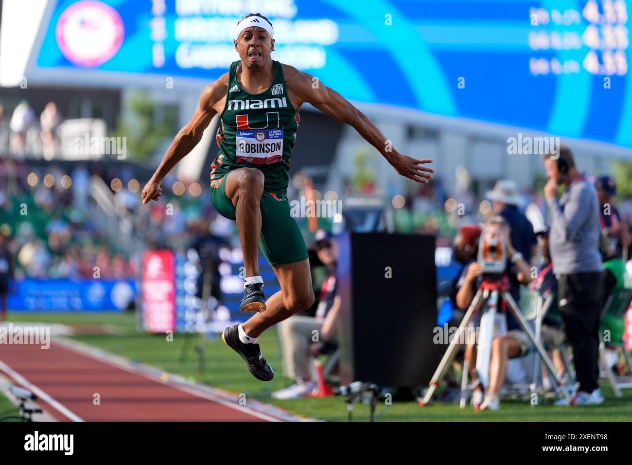Russell Robinson competes in the men's triple jump during the U.S ...