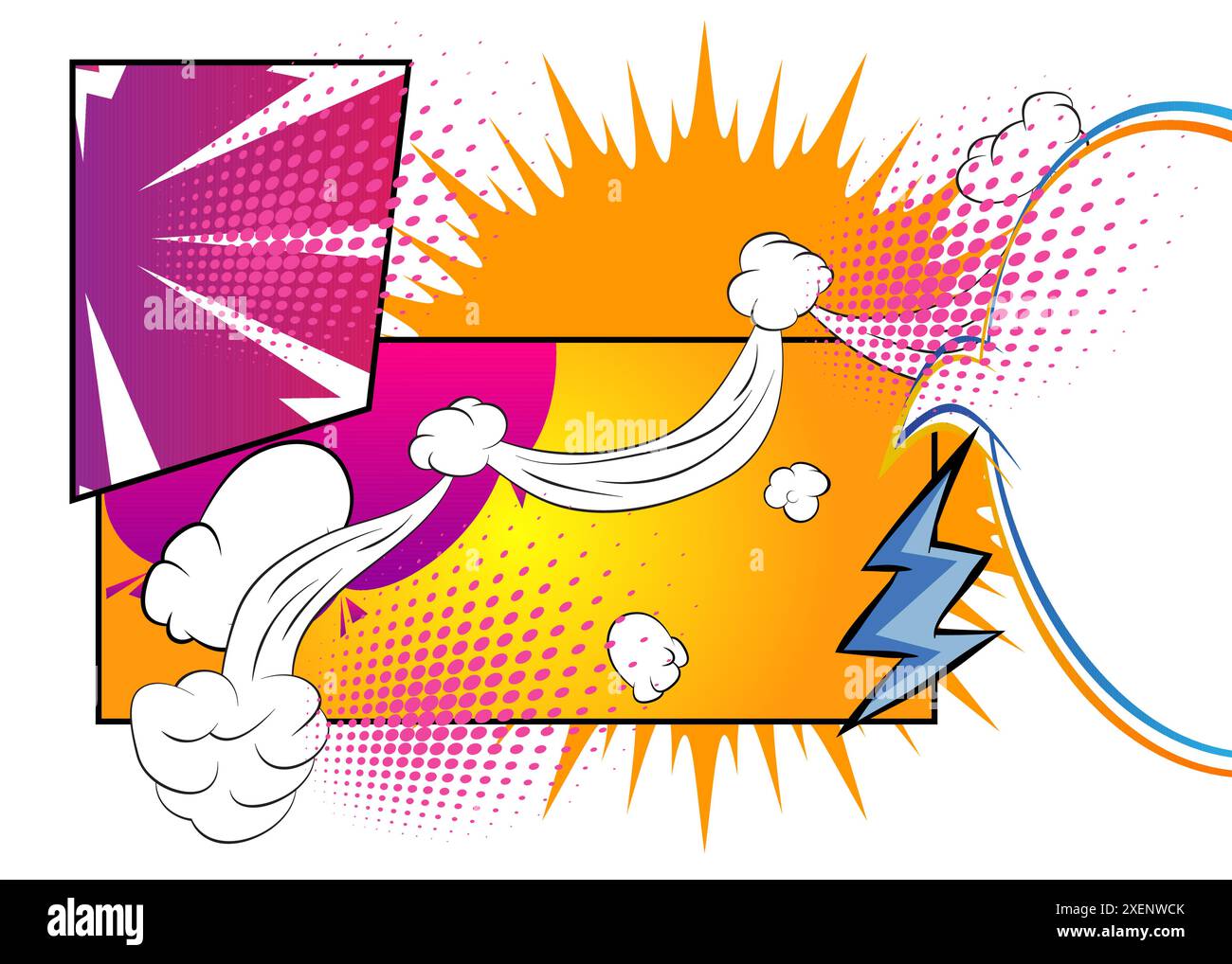 Abstract vintage cartoon backdrop, comic book background. Retro vector ...