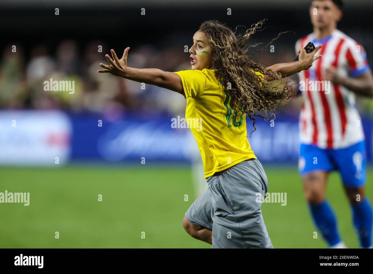 June 28, 2024: A fan runs onto the field during the CONMEBOL Copa ...