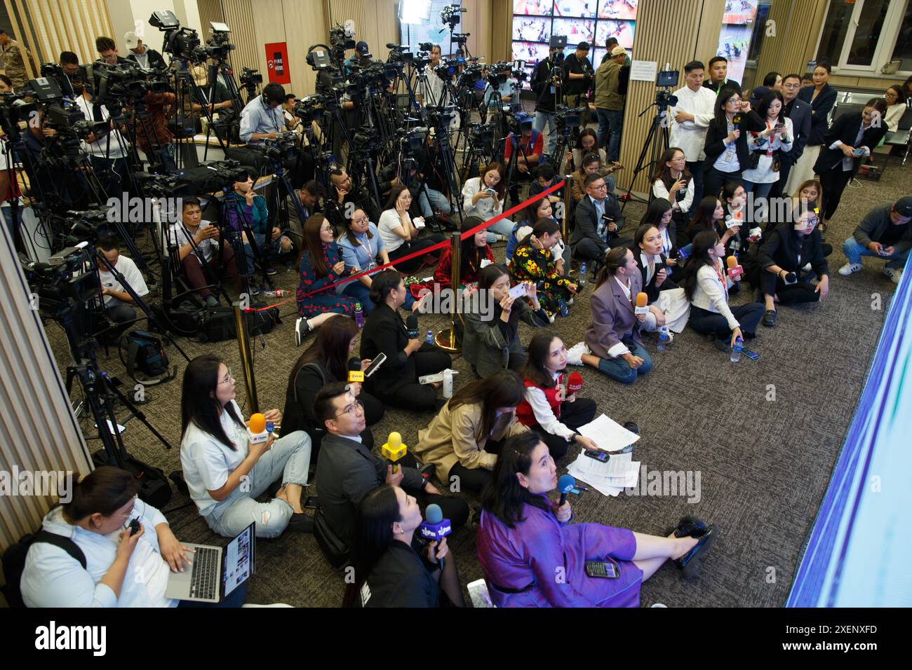 Ulaanbaatar, Mongolia. 28th June, 2024. Journalists, photographers and ...