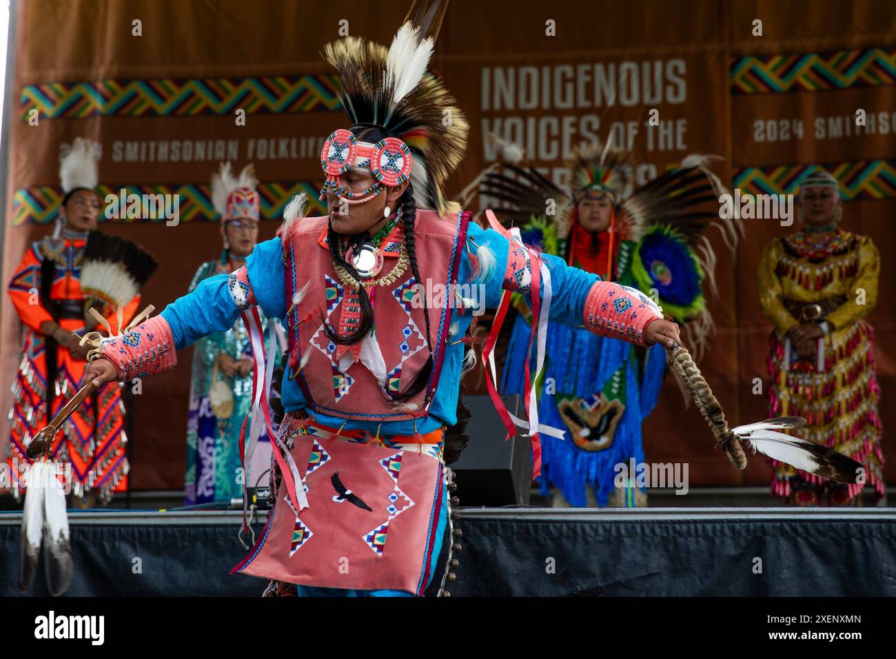 Washington Dc, United States. 28th June, 2024. An indigenous performer ...