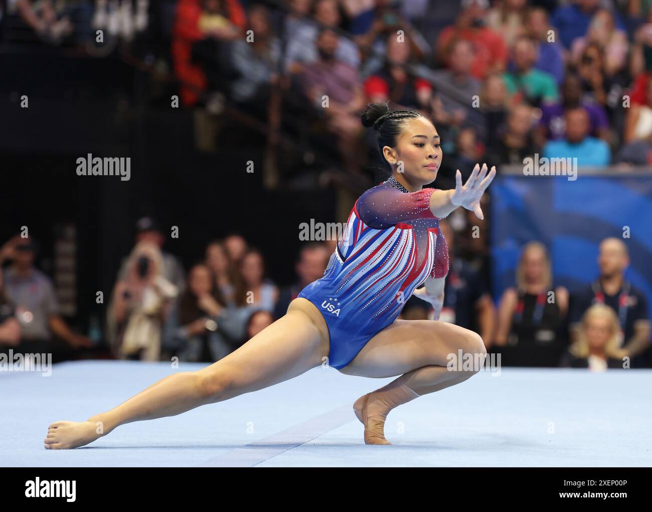 June 28, 2024: Sunisa Lee on the floor exercise during the 2024 ...