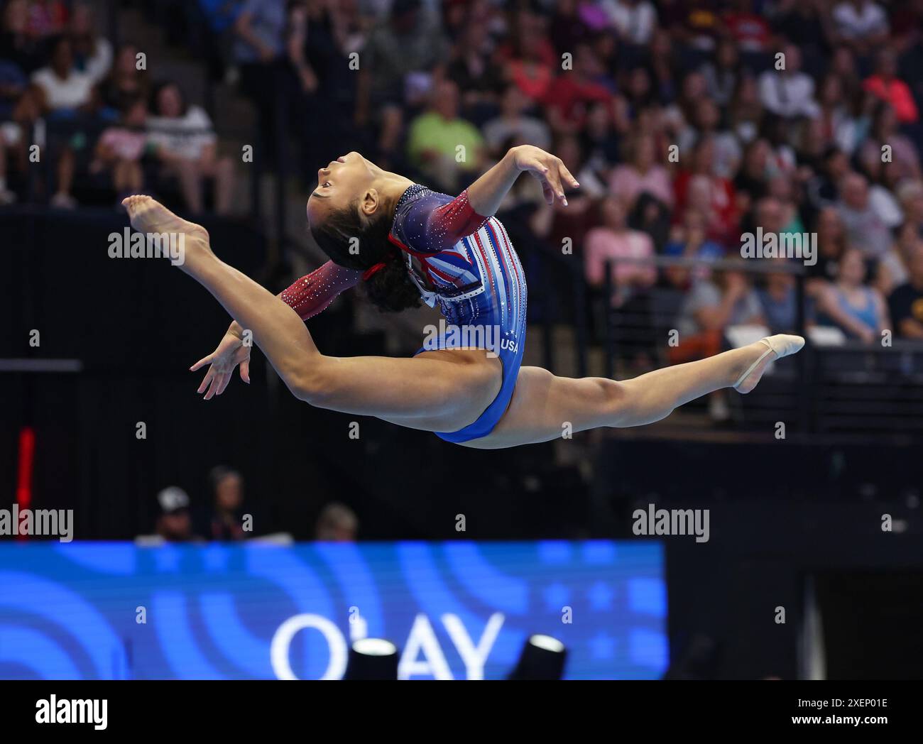 June 28, 2024: Hezley Rivera on the floor exercise during the 2024 ...