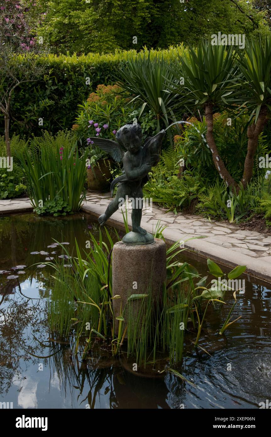 Cupid Fountain, The Italian Garden, Lost Gardens of Helligan, Cornwall ...