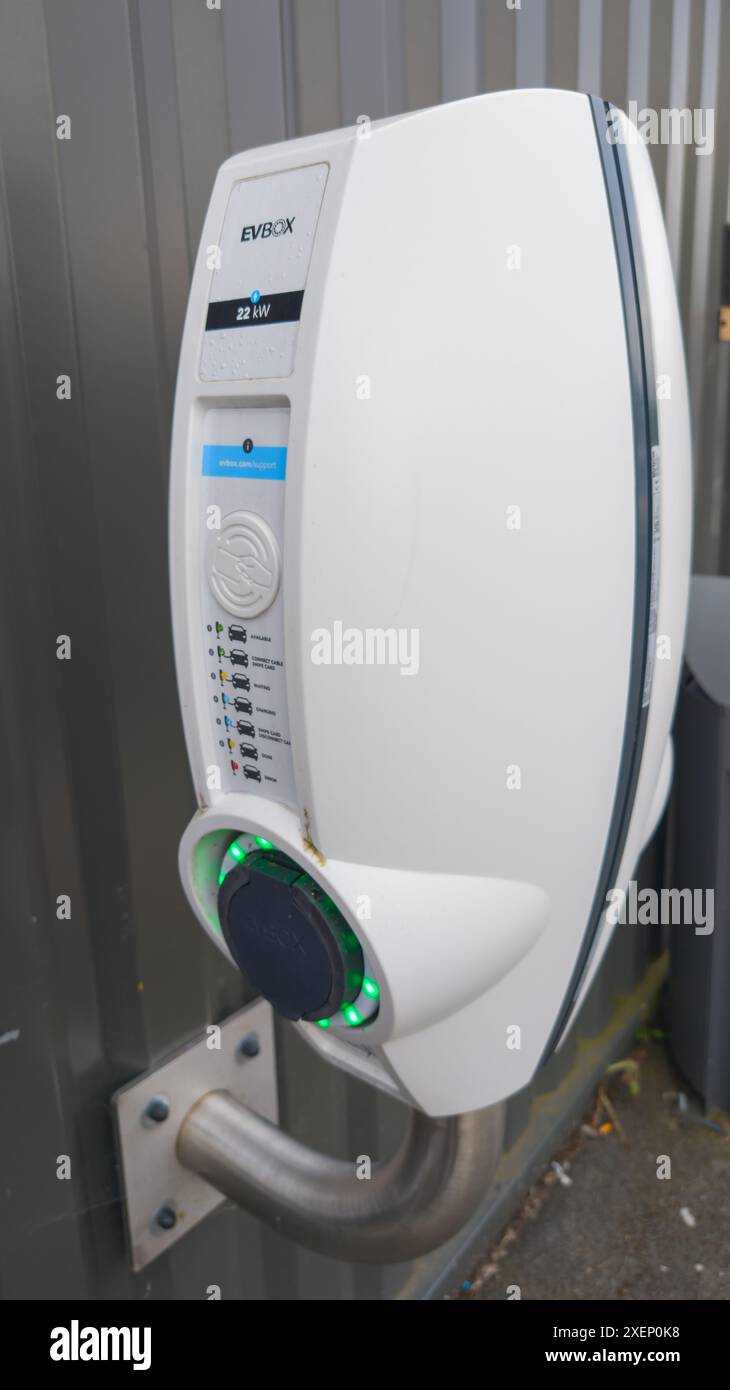 Bordeaux , France - 06 23 2024 : evbox electric car charging station park automobile electric ...