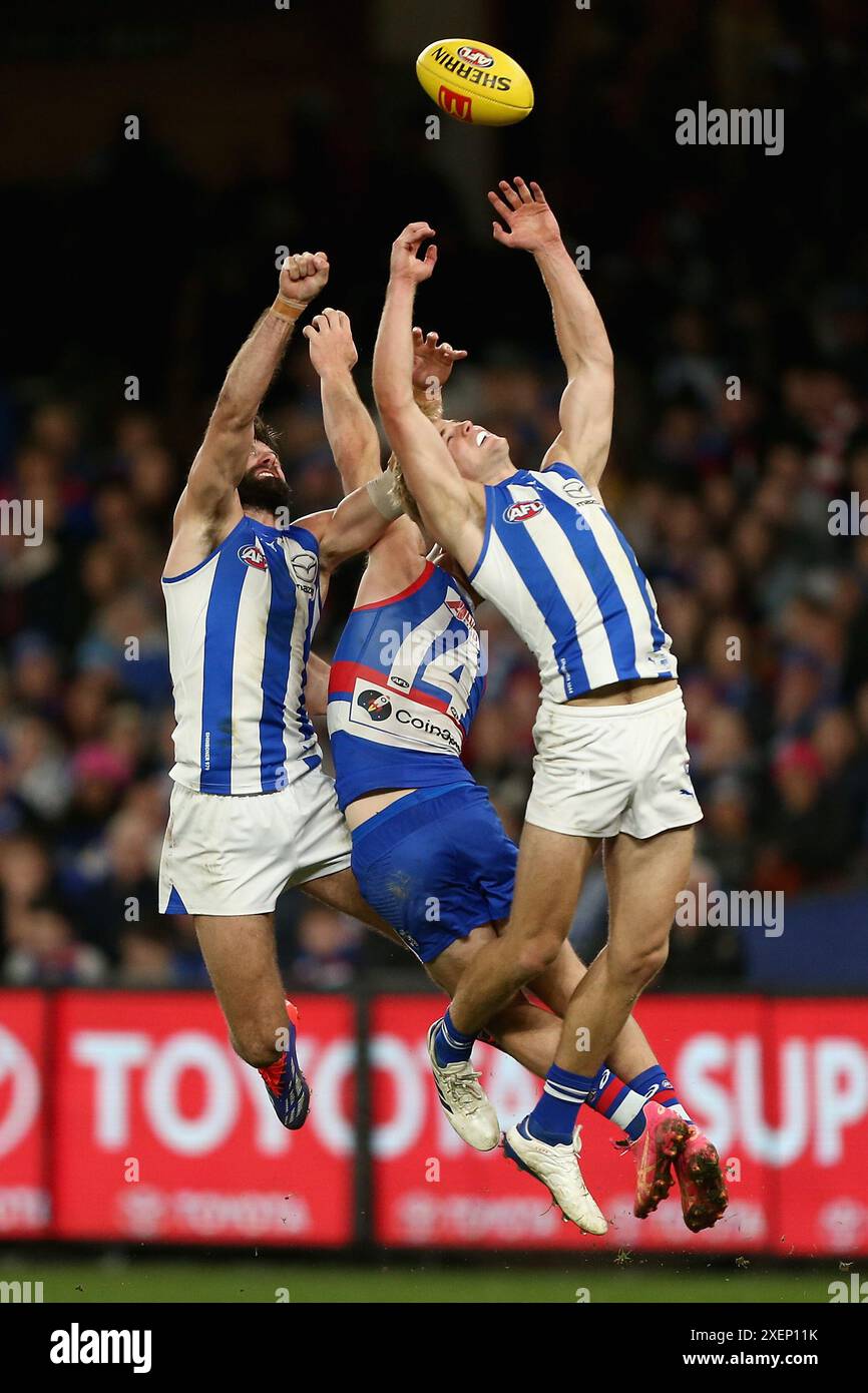 Melbourne, Australia. 29th June, 2024. Jackson Archer of the Kangaroos ...