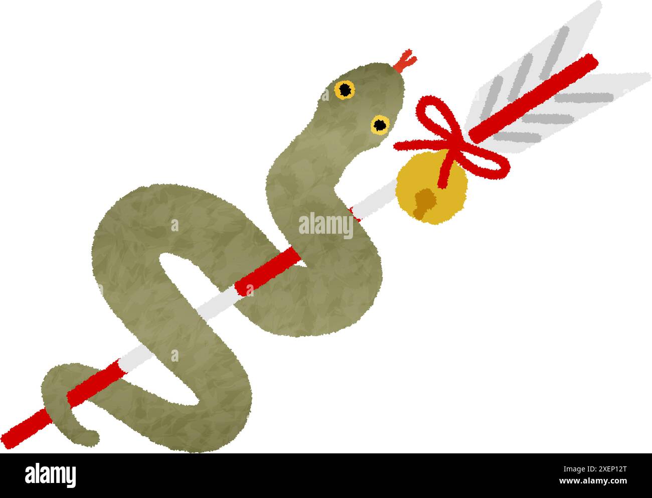Japanese New Year's greeting card material for the year of the Snake ...