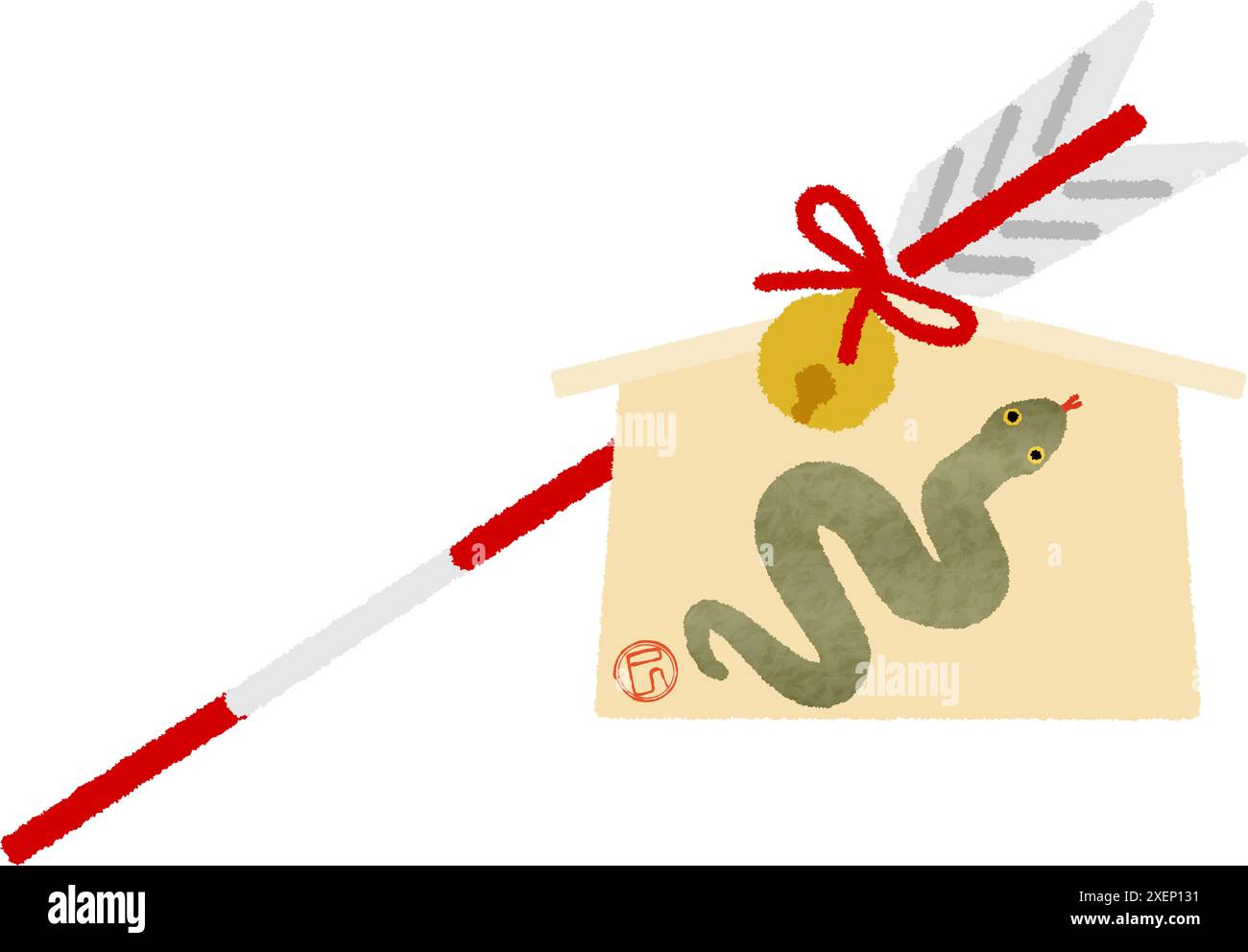 Japanese New Year's greeting card material for the year of the Snake ...