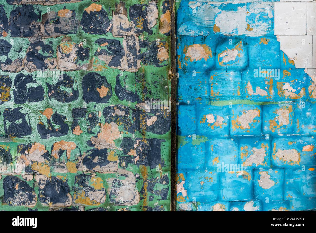 Colorful Old Concrete Wall Texture With Crumbling White Tiles On Light ...