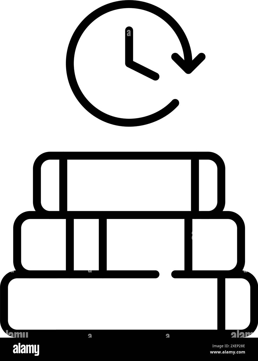 Books and clock. Reading and learning time, library schedule. Timed ...