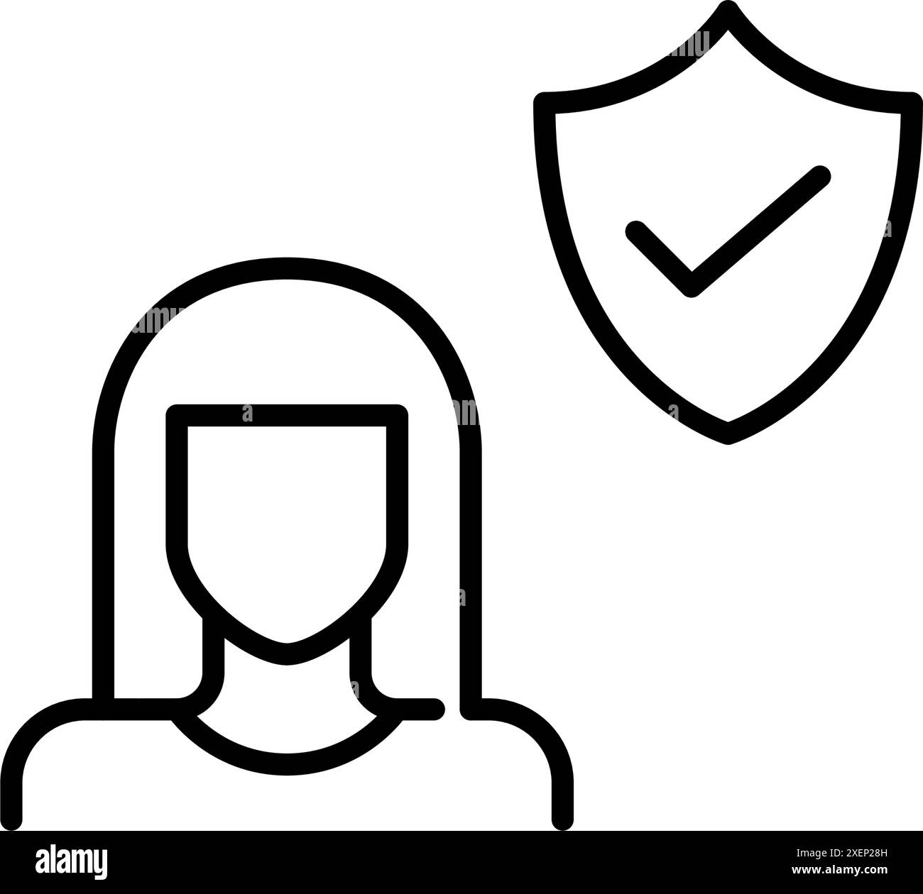 Male User Shield And Checkmark Secure Internet Practices Cyber Security And Safe Online