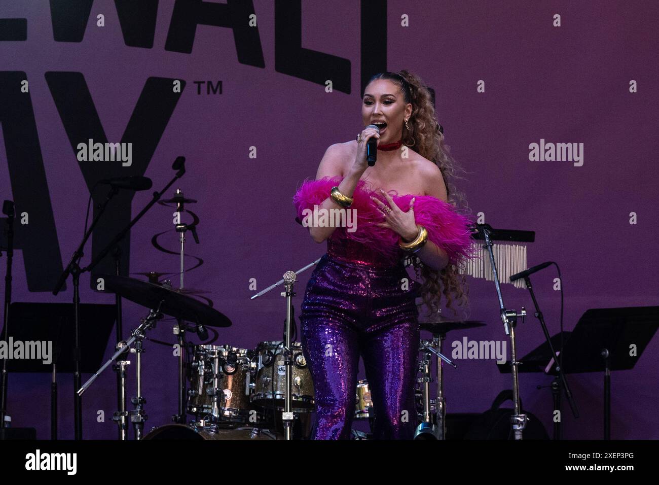 New York, USA. 28th June, 2024. Loren Allred performs on stage ...