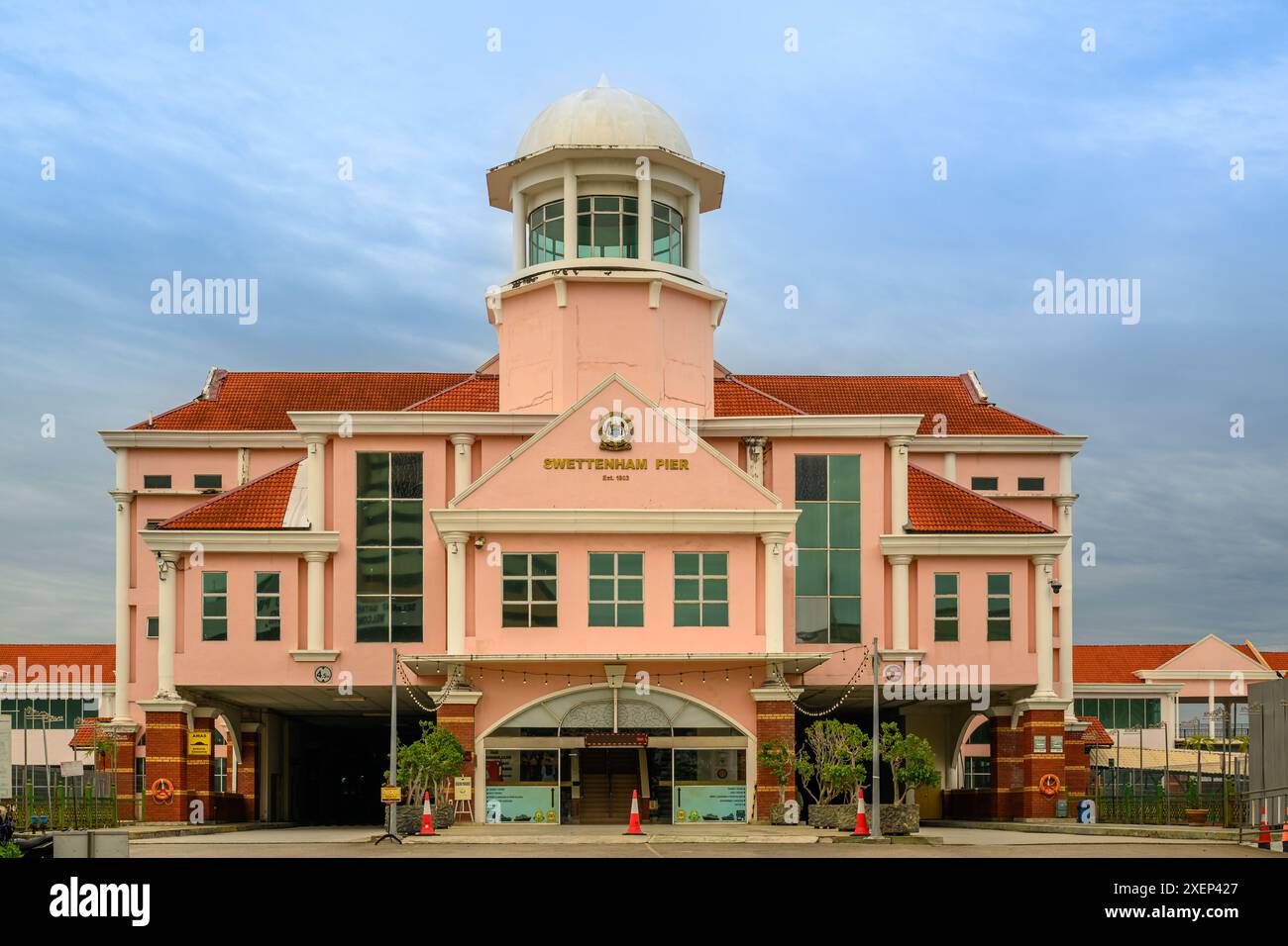 Front elevation of the Swettenham Pier on a sunny day, George Town, Penang, Malaysia Stock Photo ...