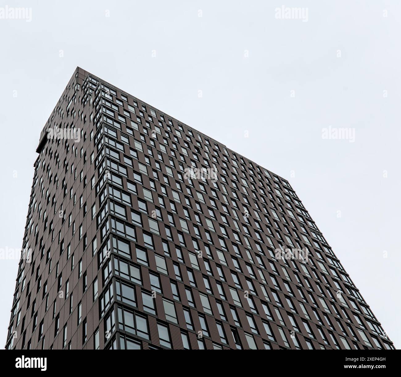tall residential building tower (looking up at high rise apartment ...